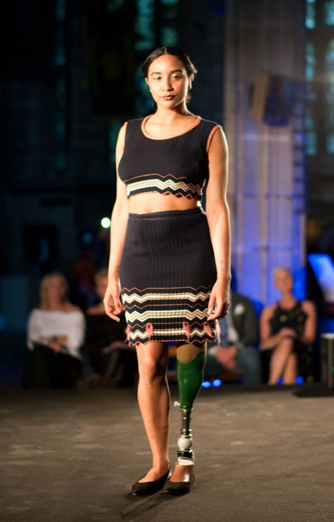 Disabled BBC weather presenter Lucy Martin's catwalk debut