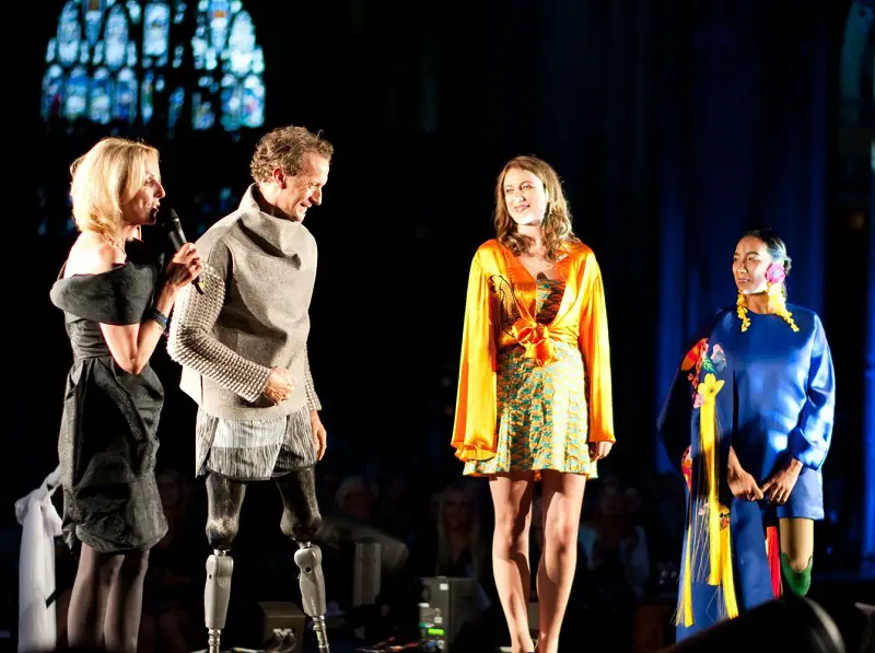 Disabled BBC weather presenter Lucy Martin's catwalk debut